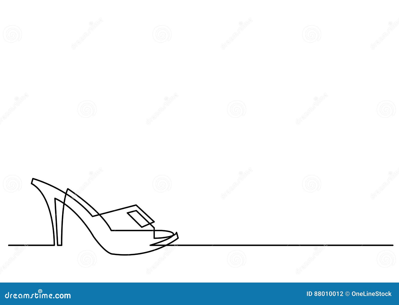 Continuous Line Drawing of Women Shoe Stock Vector - Illustration of ...