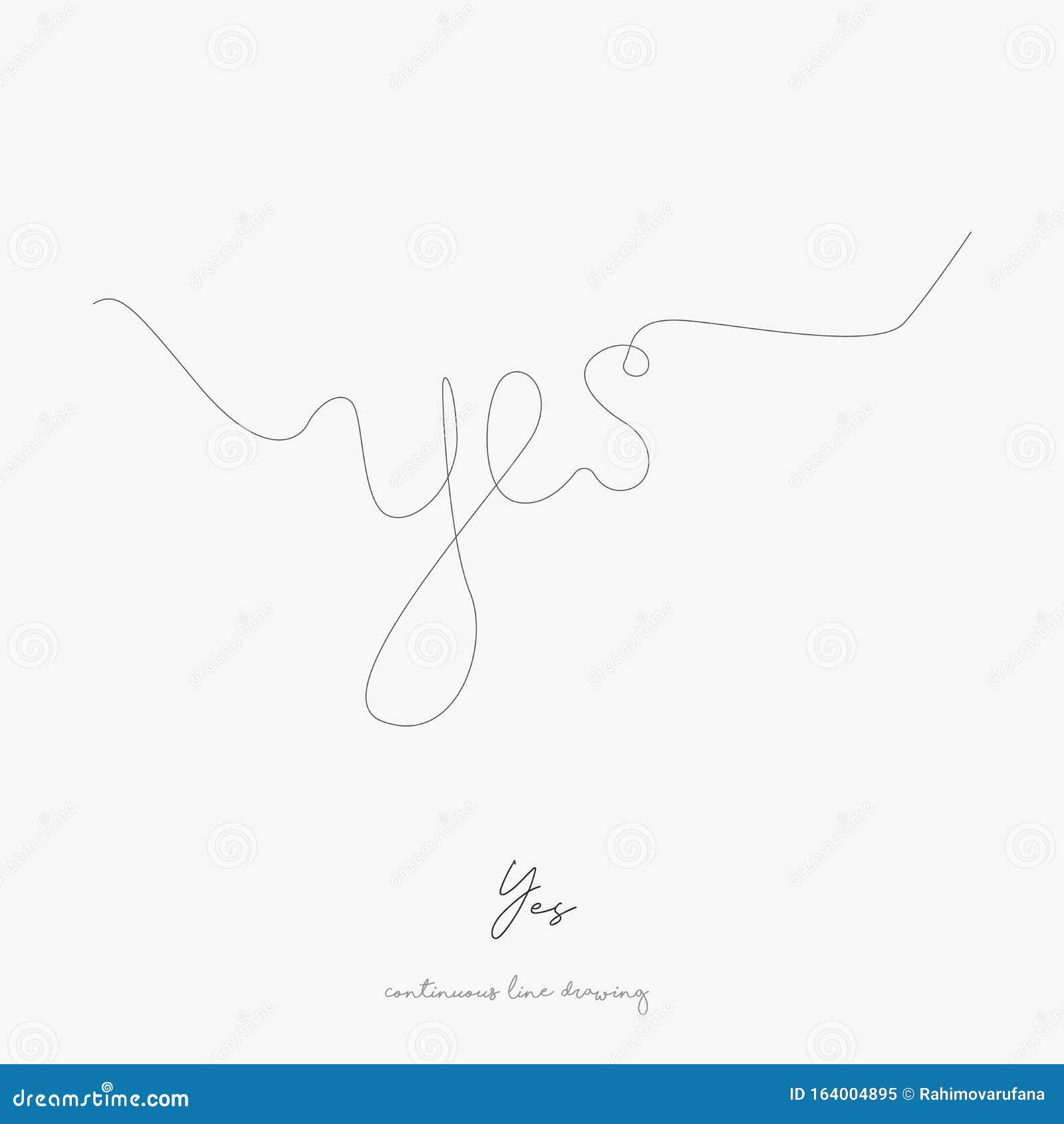 Continuous Line Drawing. Yes. Simple Vector Illustration. Yes Concept ...