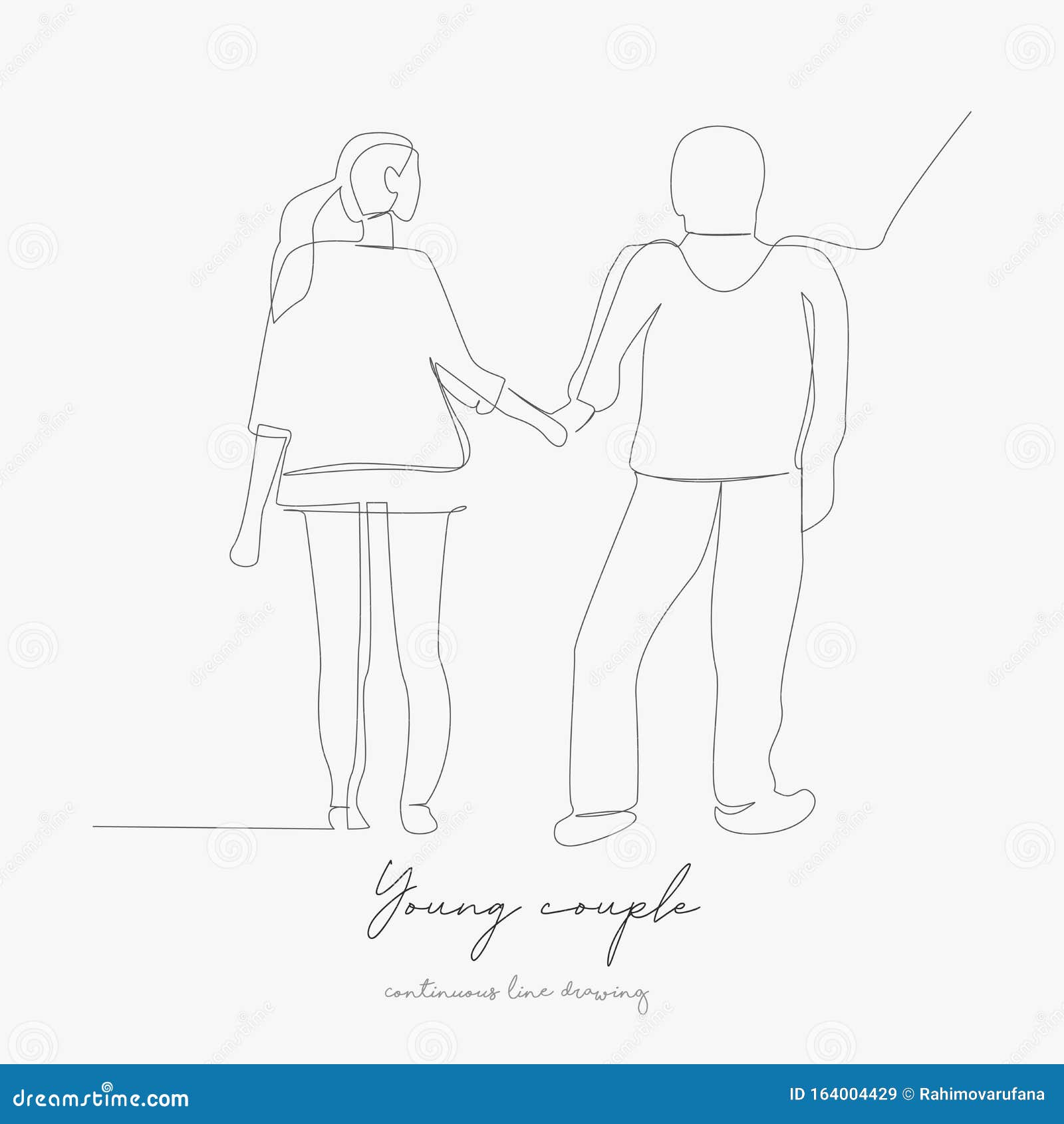 Continuous Line Drawing. Young Couple. Simple Vector Illustration ...