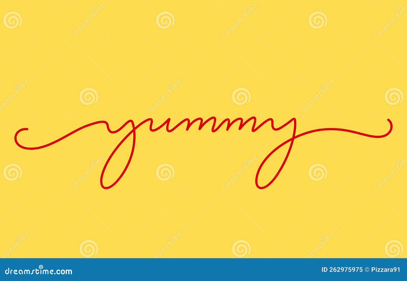 Yum. Yummy Word. Hand Drawn Vector Lettering. Vector Illustration ...