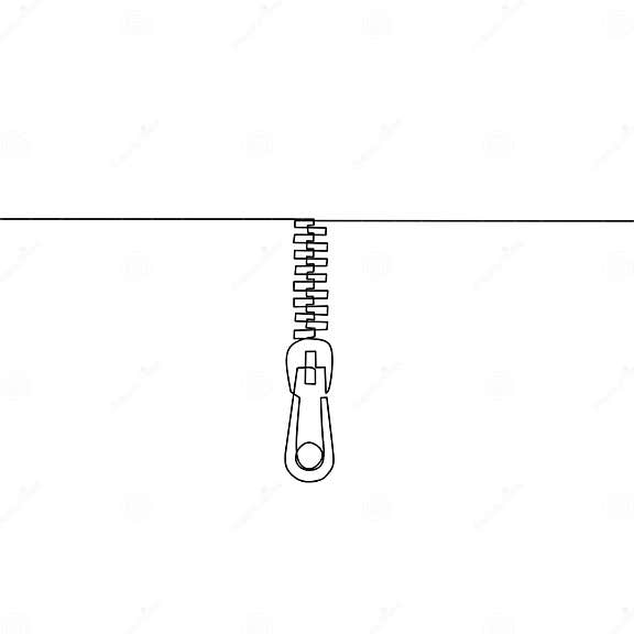 Continuous Line Drawing of Zip Stock Vector - Illustration of isolated ...