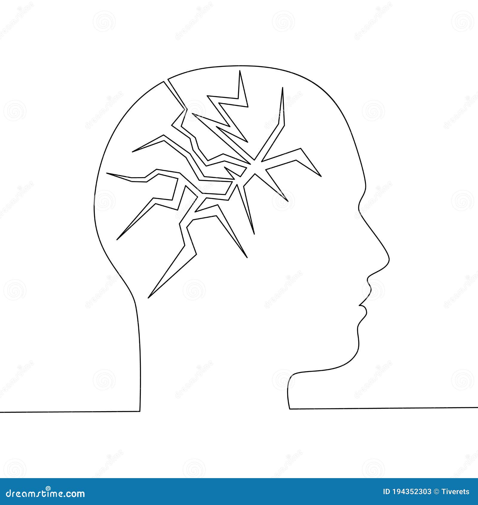 Continuous Line Drawn Psychological Trauma Concept Stock Vector ...