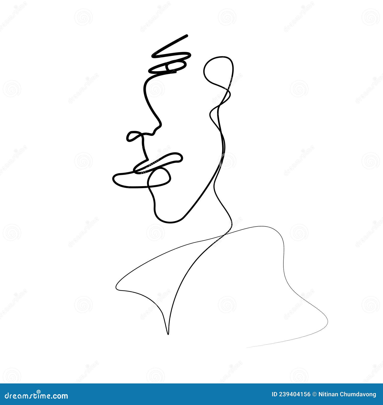 Continuous Line Face Salon Logo Design Concept Stock Vector ...