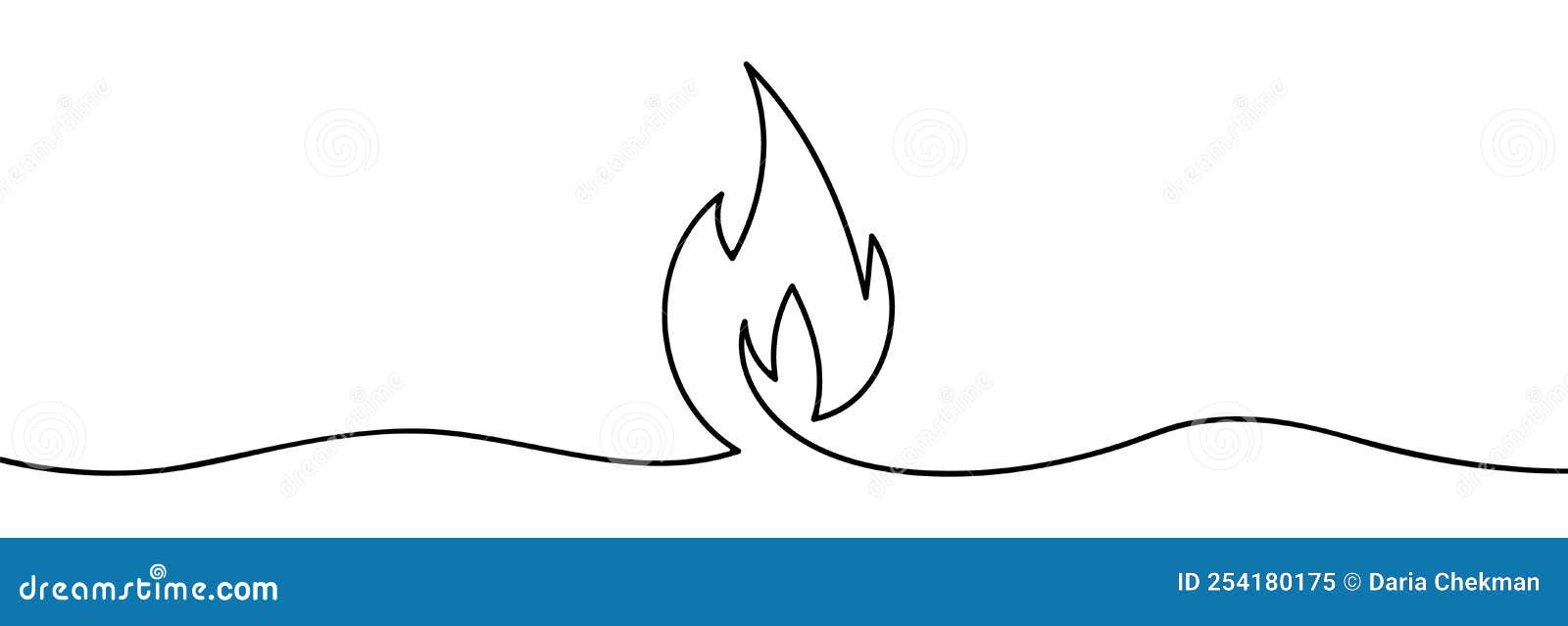 Continuous Line of Fire. One Line Stock Vector - Illustration of sketch ...