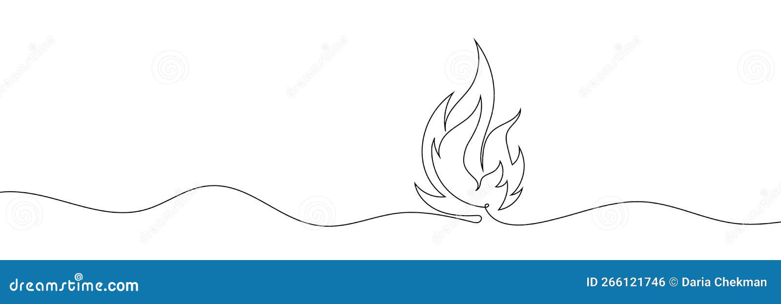 Continuous Line of Fire. One Line Stock Vector - Illustration of fire ...
