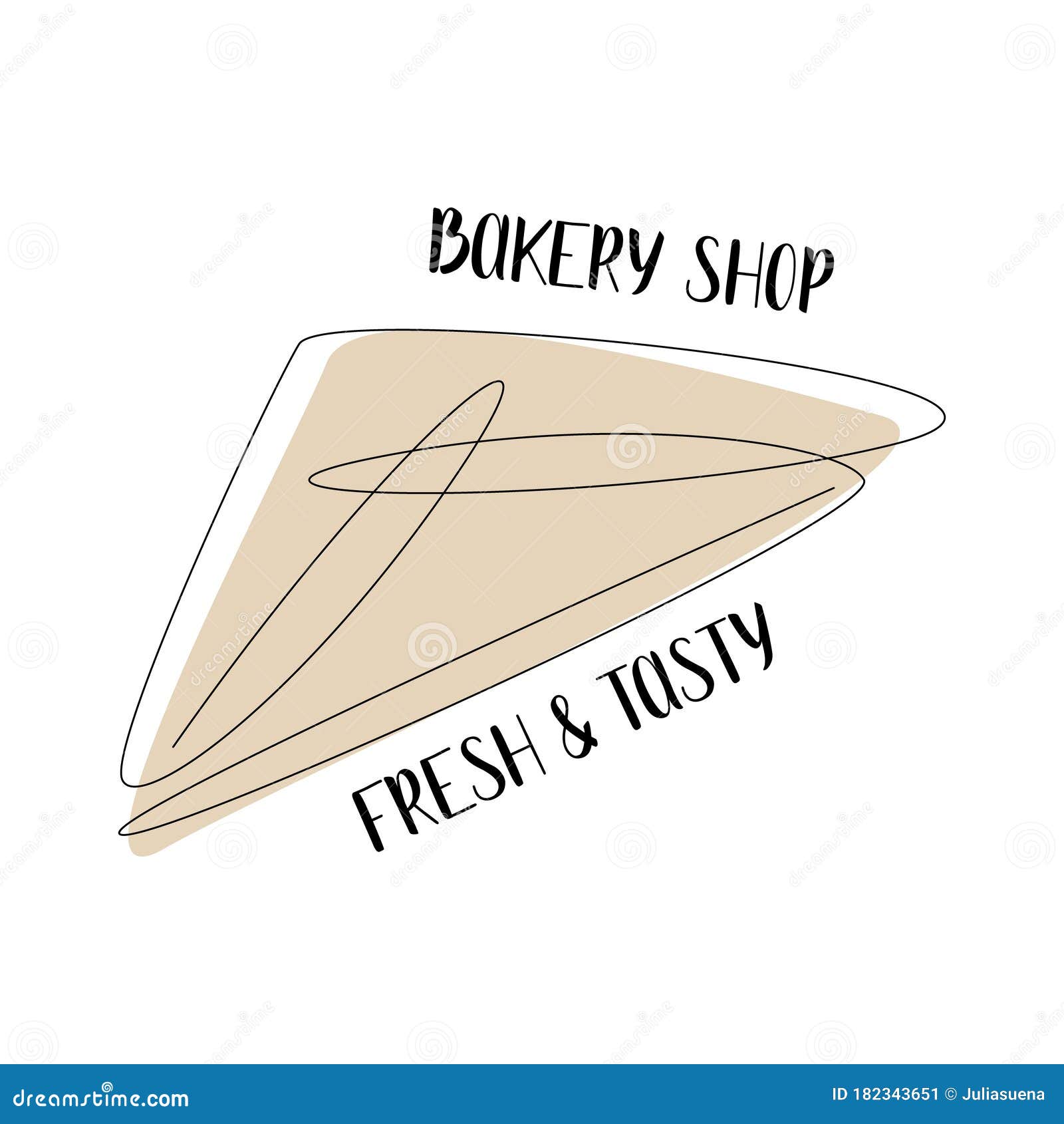 Continuous Line Fish Pie. Vector Line Art. Bakery Product for Logo ...