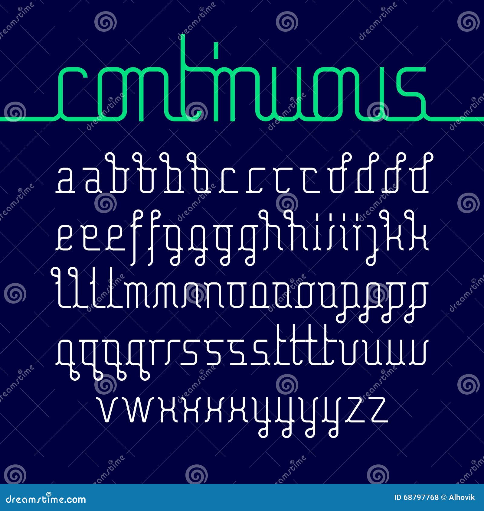 Continuous line font stock vector. Illustration of design - 68797768