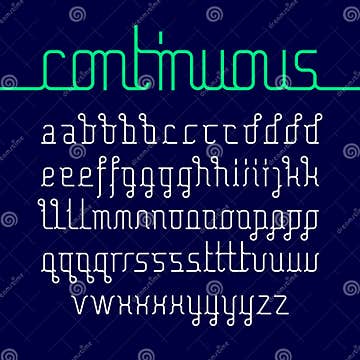 Continuous line font stock vector. Illustration of design - 68797768