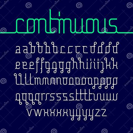 Continuous line font stock vector. Illustration of design - 68797768