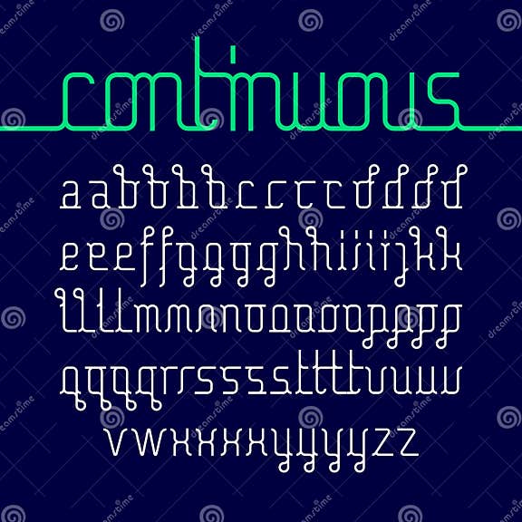 Continuous line font stock vector. Illustration of design - 68797768