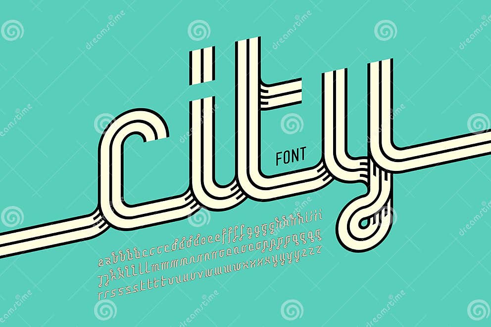 Continuous line font stock vector. Illustration of minimalist - 134679714