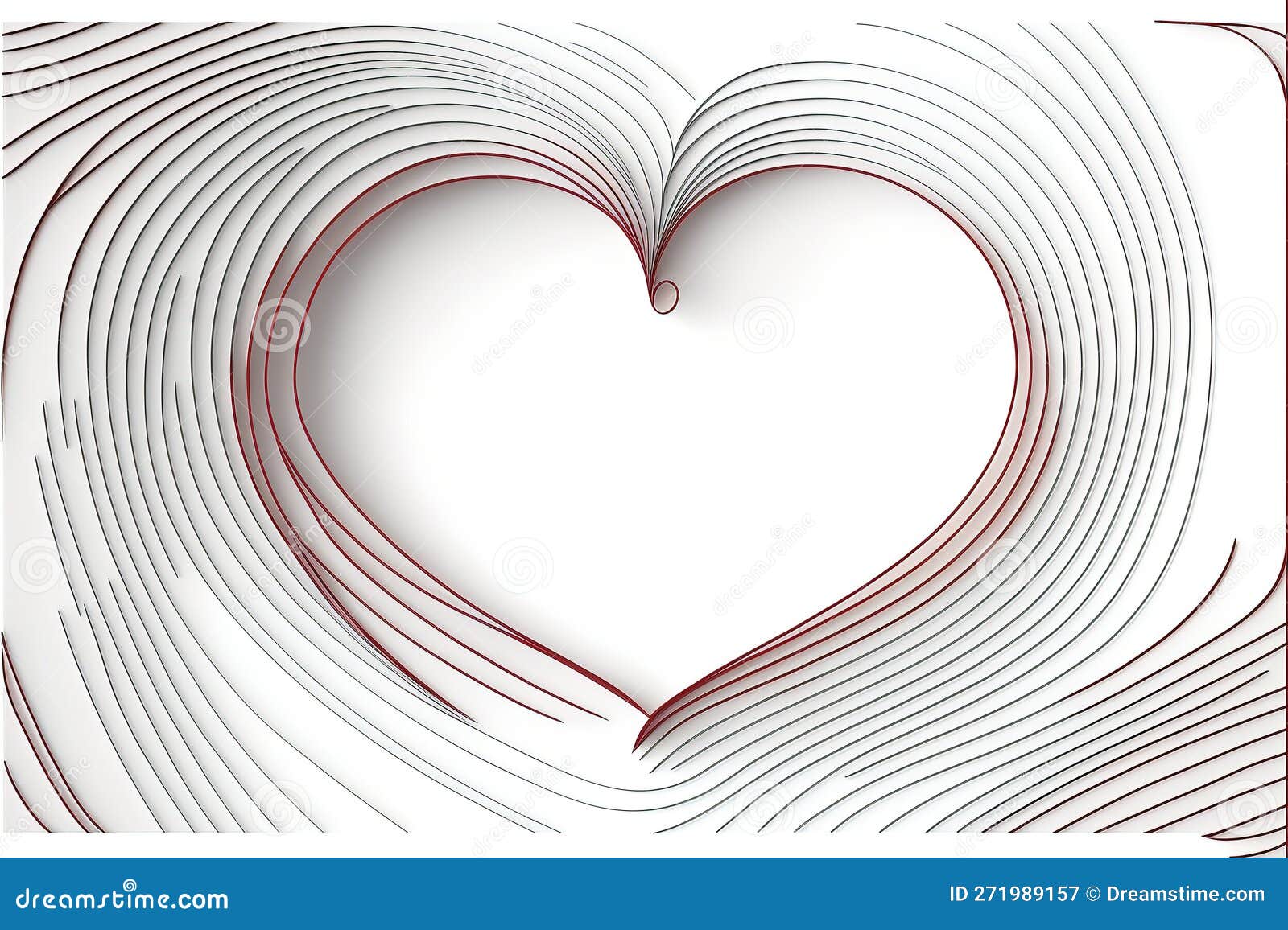 Continuous Line Heart Shape Border with Realistic. Generative AI Stock ...