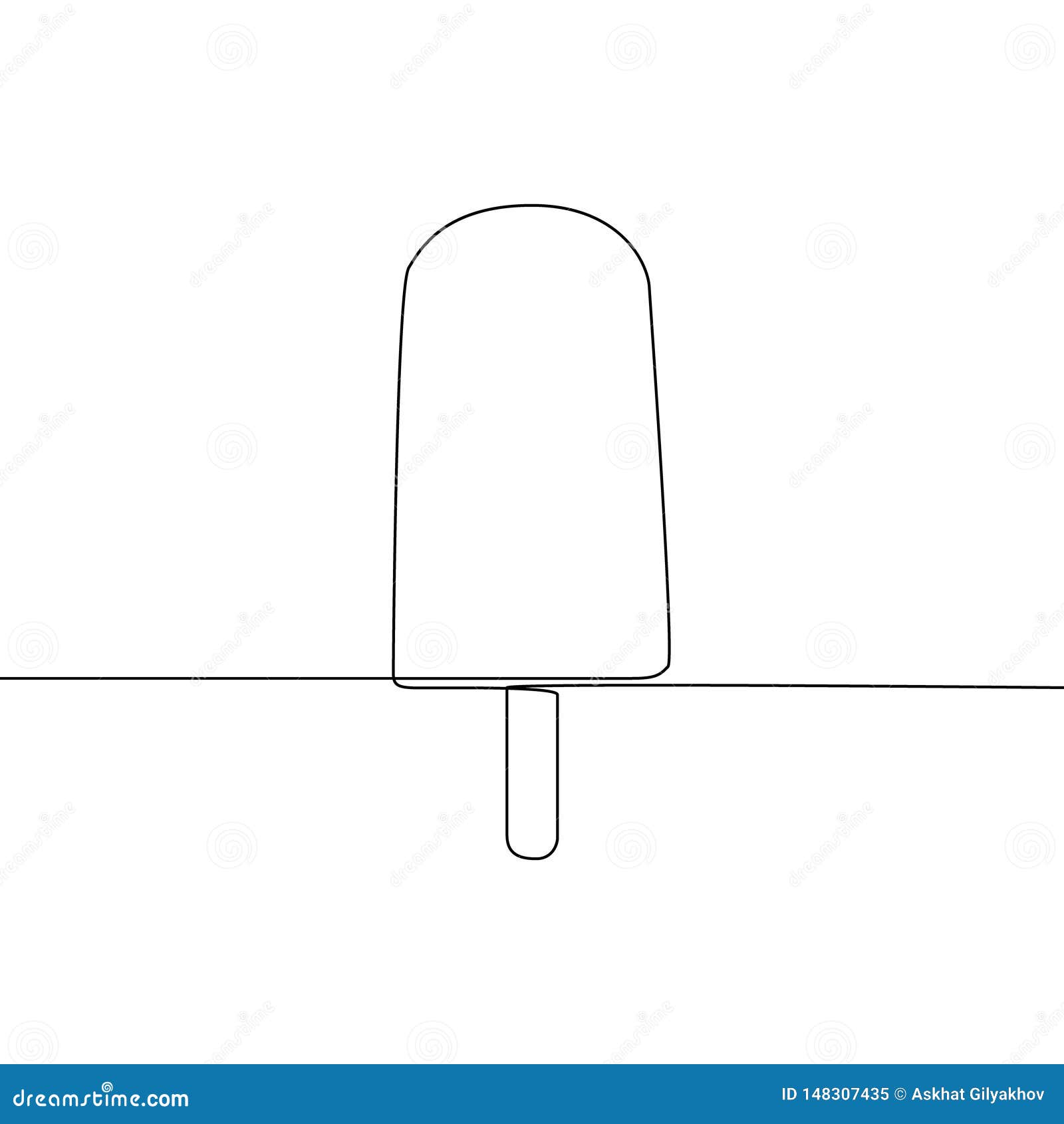 Ice Lolly Continuous Line Drawing. One Line Art Of Dairy Produce, Milk ... Ice Lolly Continuous Line Drawing. One Line Art Of Dairy Produce, Milk ...