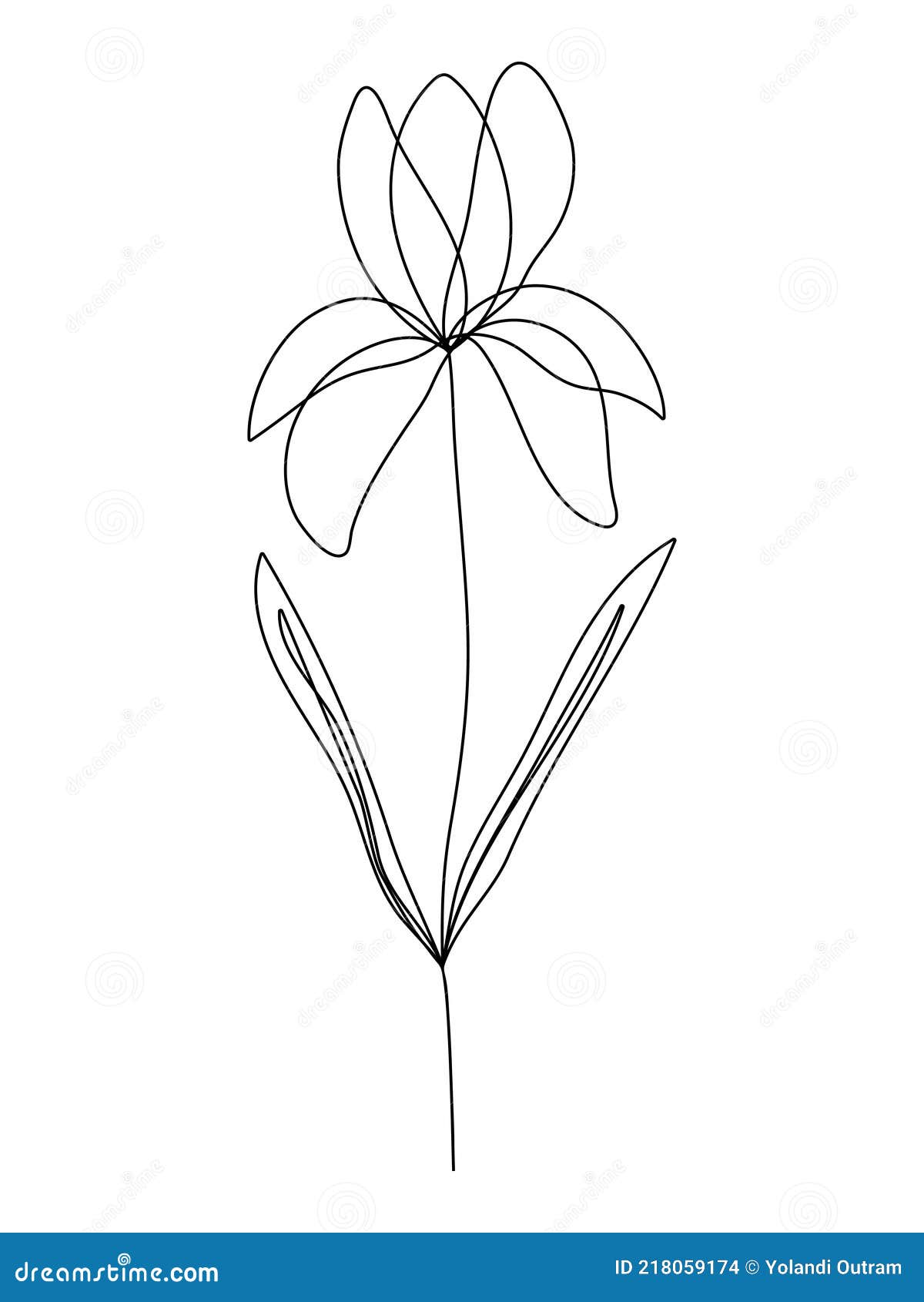 Iris February Birth Month Flower Vector Art. | CartoonDealer.com #271853350