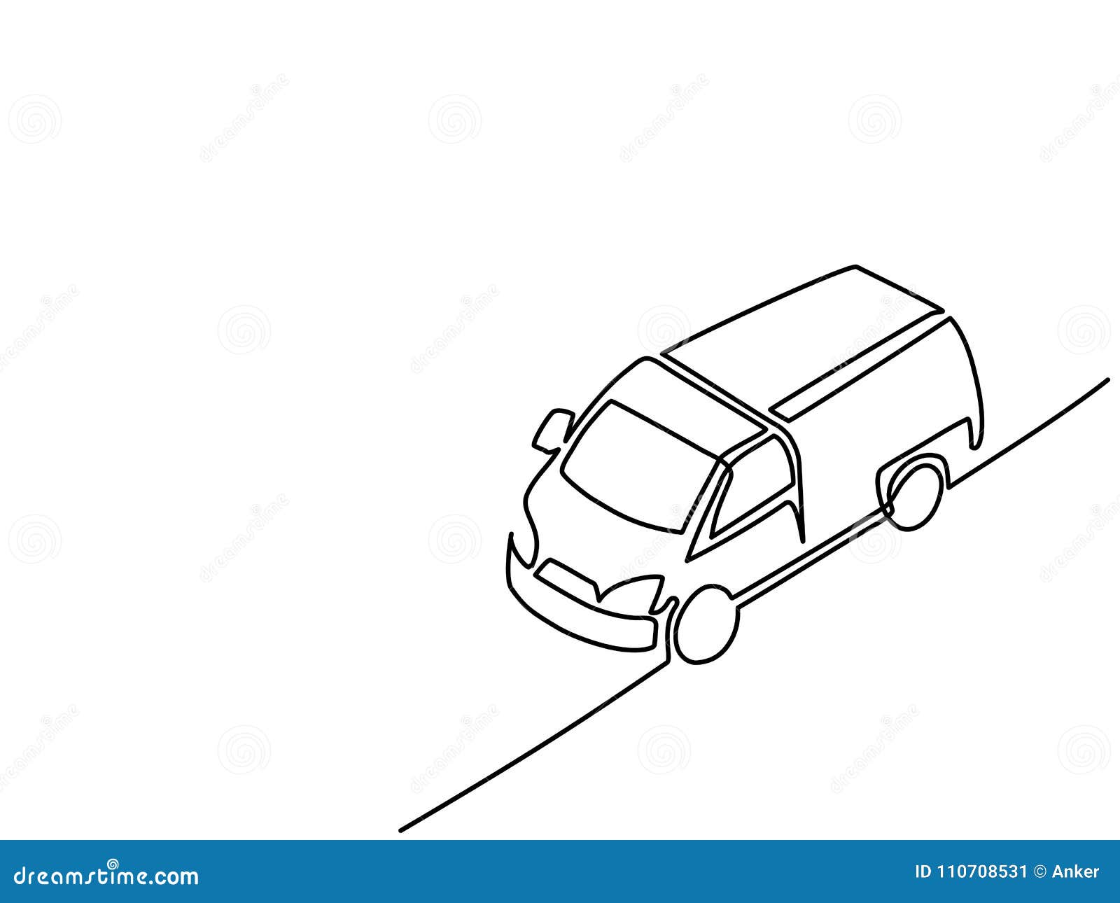 Continuous Line Isometric Drawing. Pickup Truck Stock Vector ...