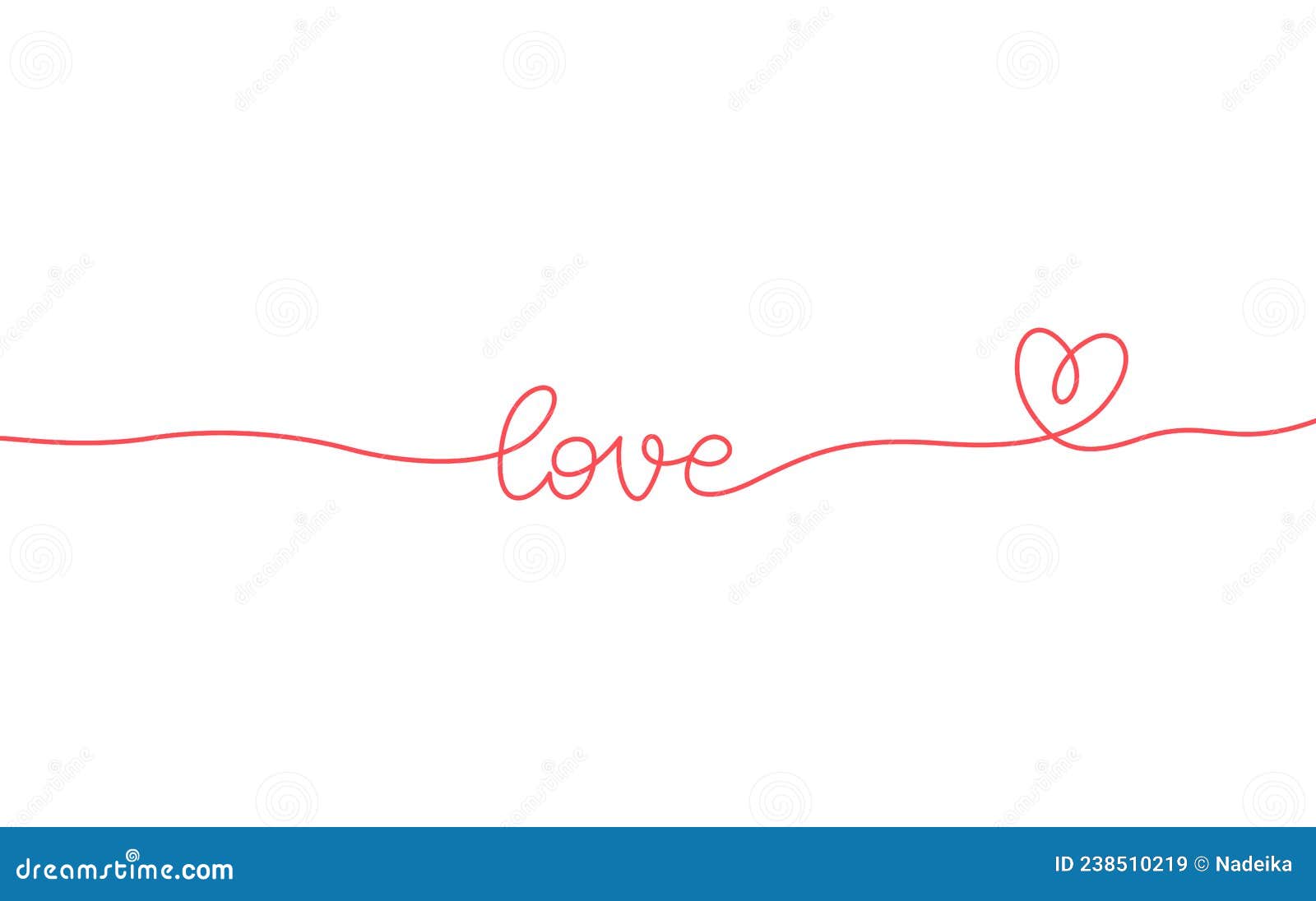 Continuous line love stock vector. Illustration of lettering - 238510219
