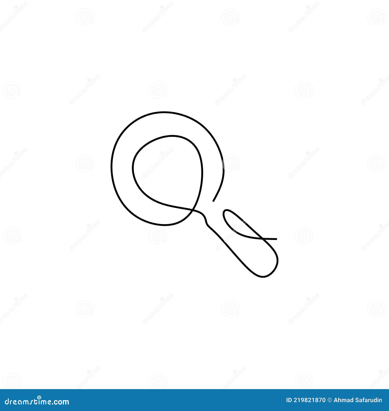 Continuous Line of Magnifying Glass Icon. Magnifying Glass Logo in ...