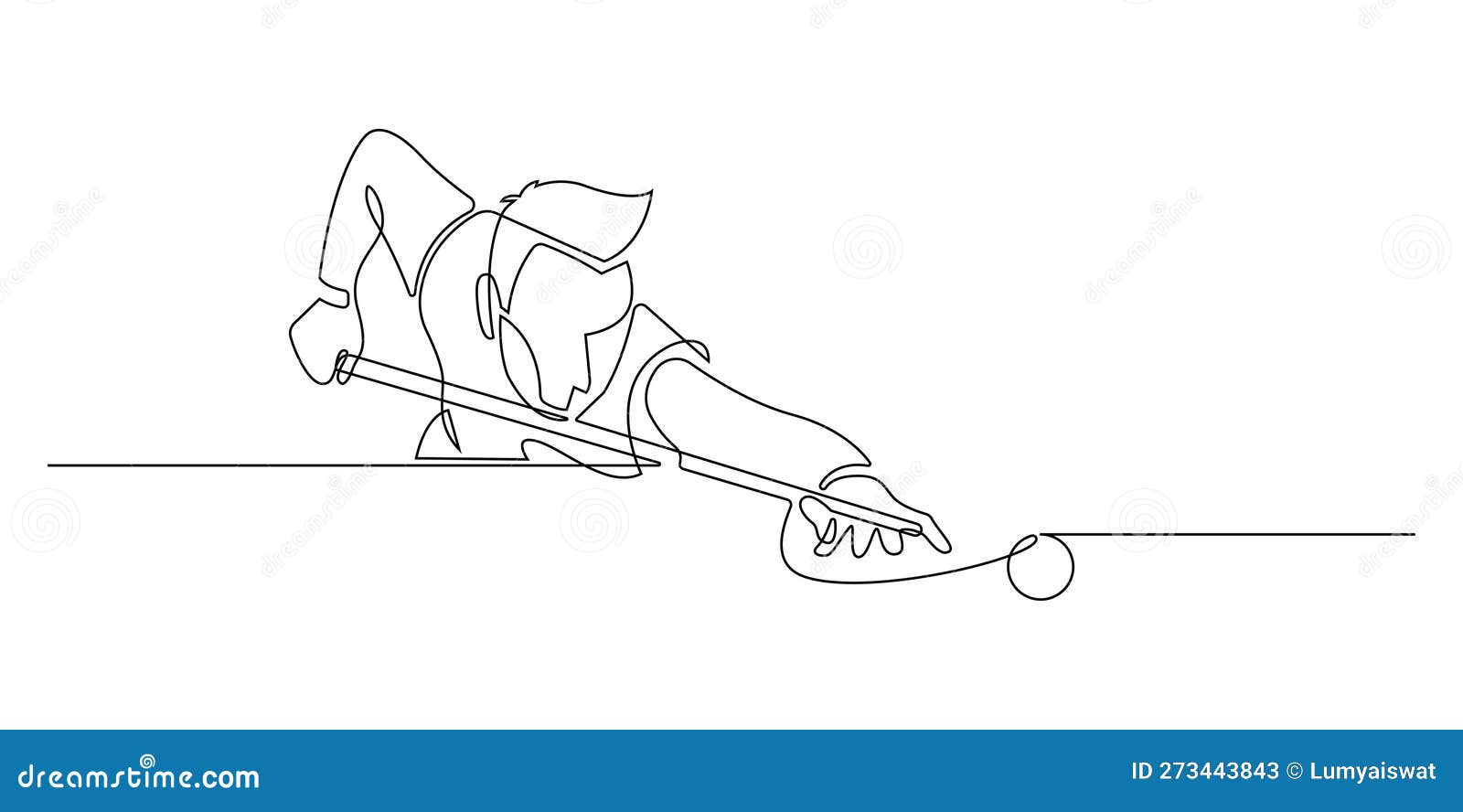Continuous Line Man Playing Pool Billiards Stock Vector - Illustration ...