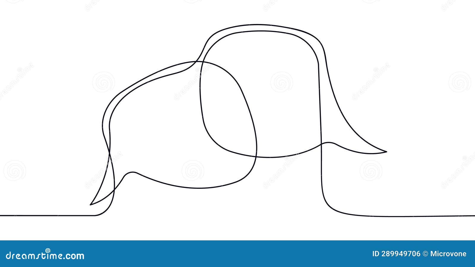 Continuous Line Message Bubble, Abstract Speaking Graphic Element ...