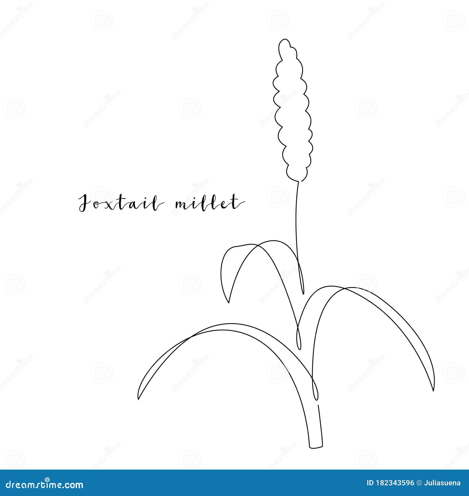 Continuous Line Millet, Grain Crop. Vector Line Art. Perfect for Logo ...