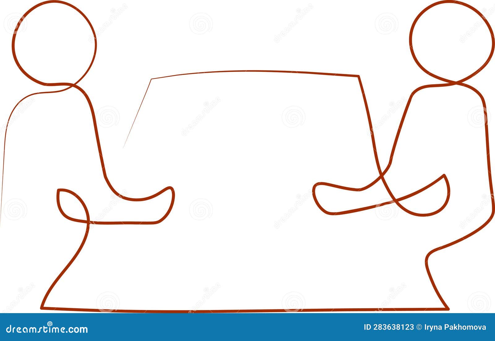 Continuous Line Minimalistic Icon with Job Interview between Candidate ...