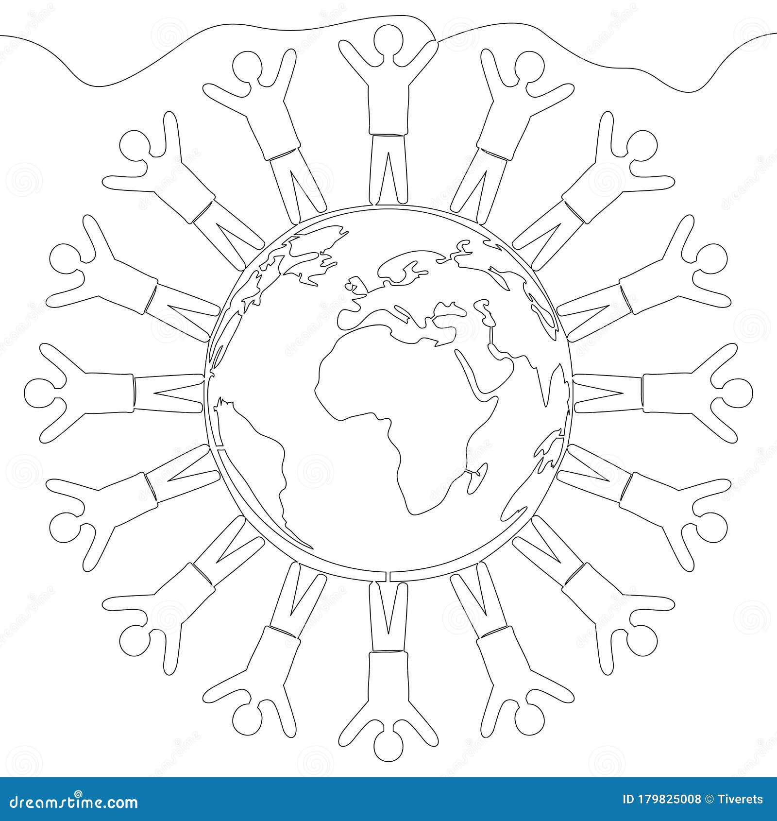 Continuous Line Multinational Society Concept Stock Vector ...