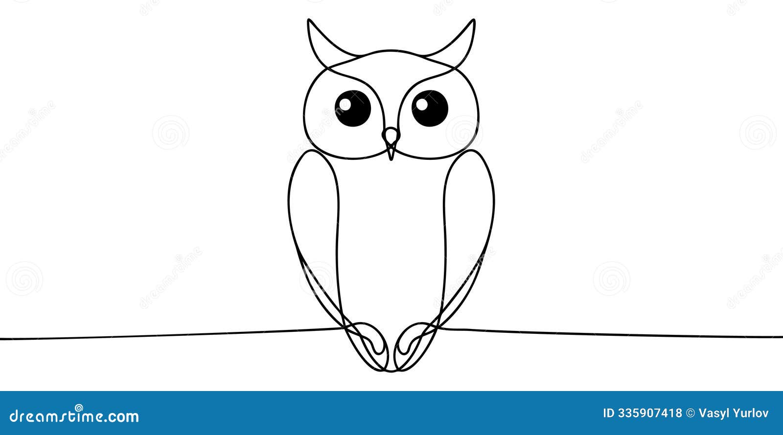 Continuous Line Owl. One Line Drawing Owl Night Animal Single Line ...