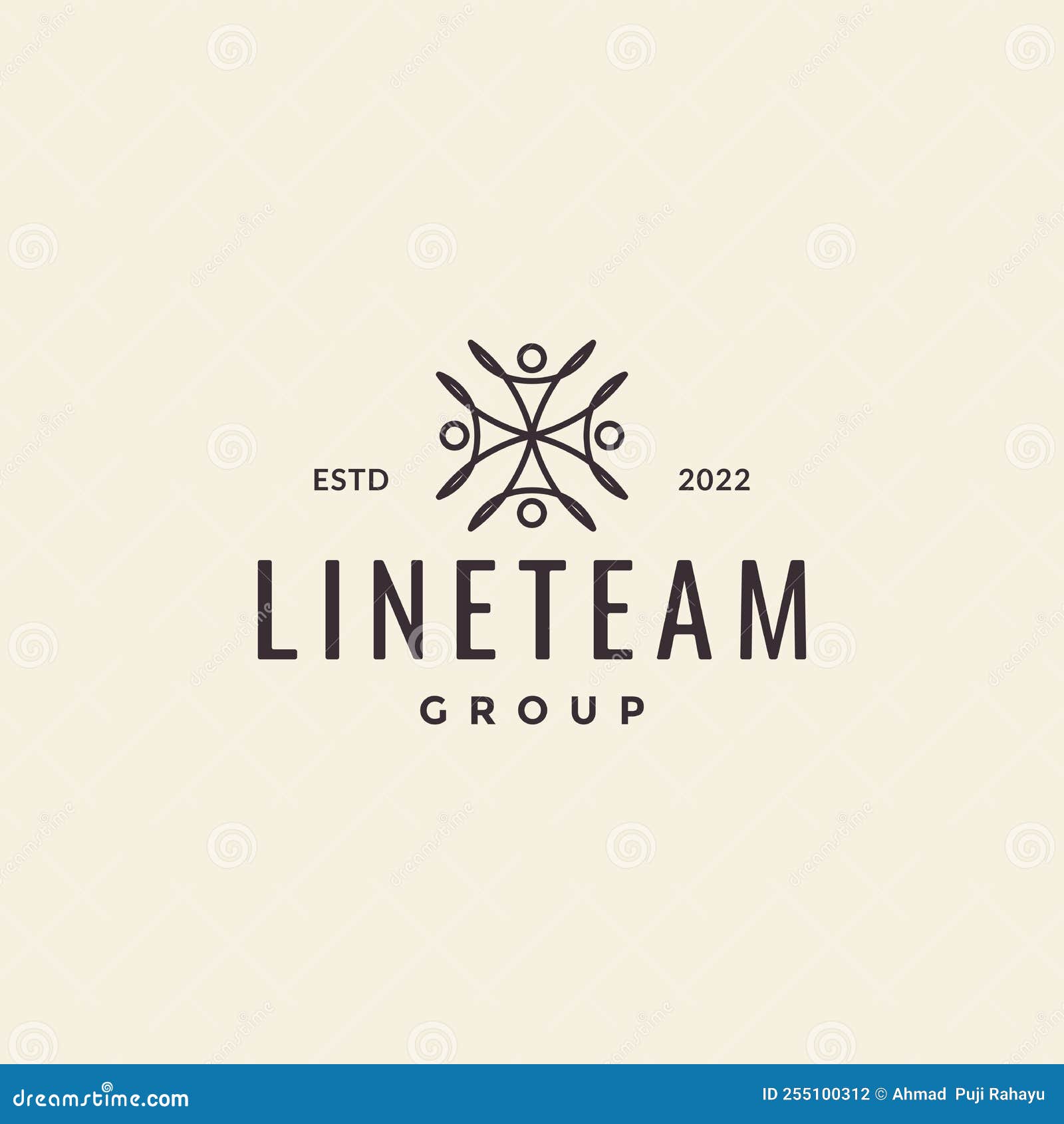 Continuous Line Peoples Group Logo Hipster Stock Vector - Illustration ...