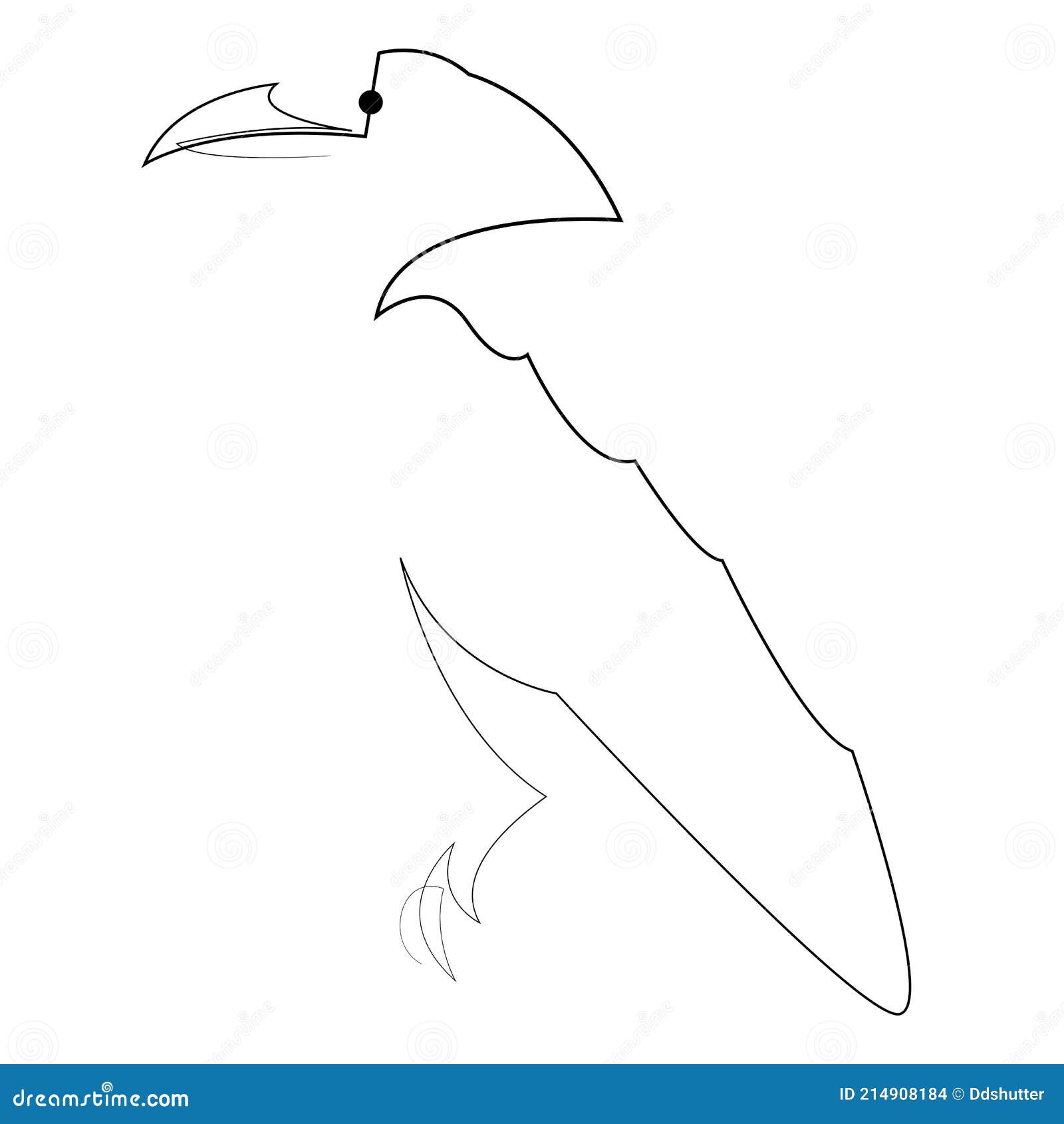 Continuous Line Raven. Single Line Minimal Style Crow Vector ...