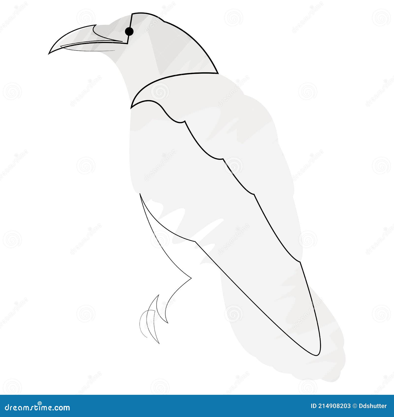 Continuous Line Raven. Single Line Minimal Style Crow Vector ...