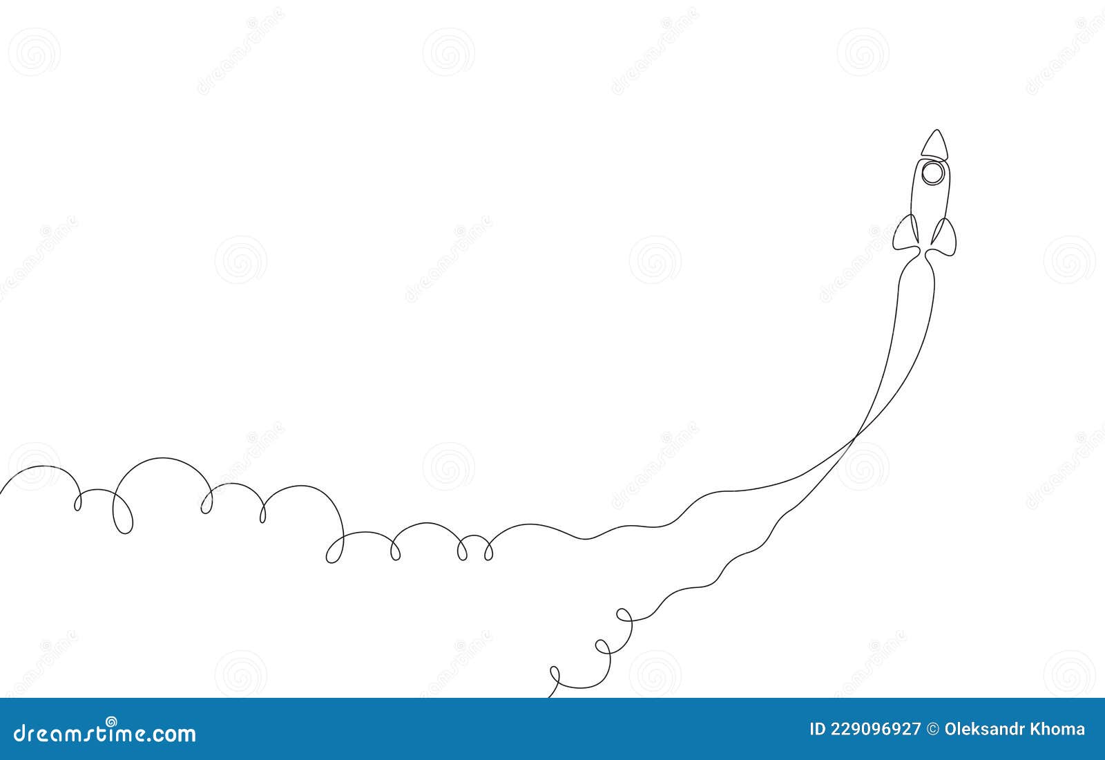 Continuous Line Drawing Rocket Launch Stock Vector - Illustration of ...