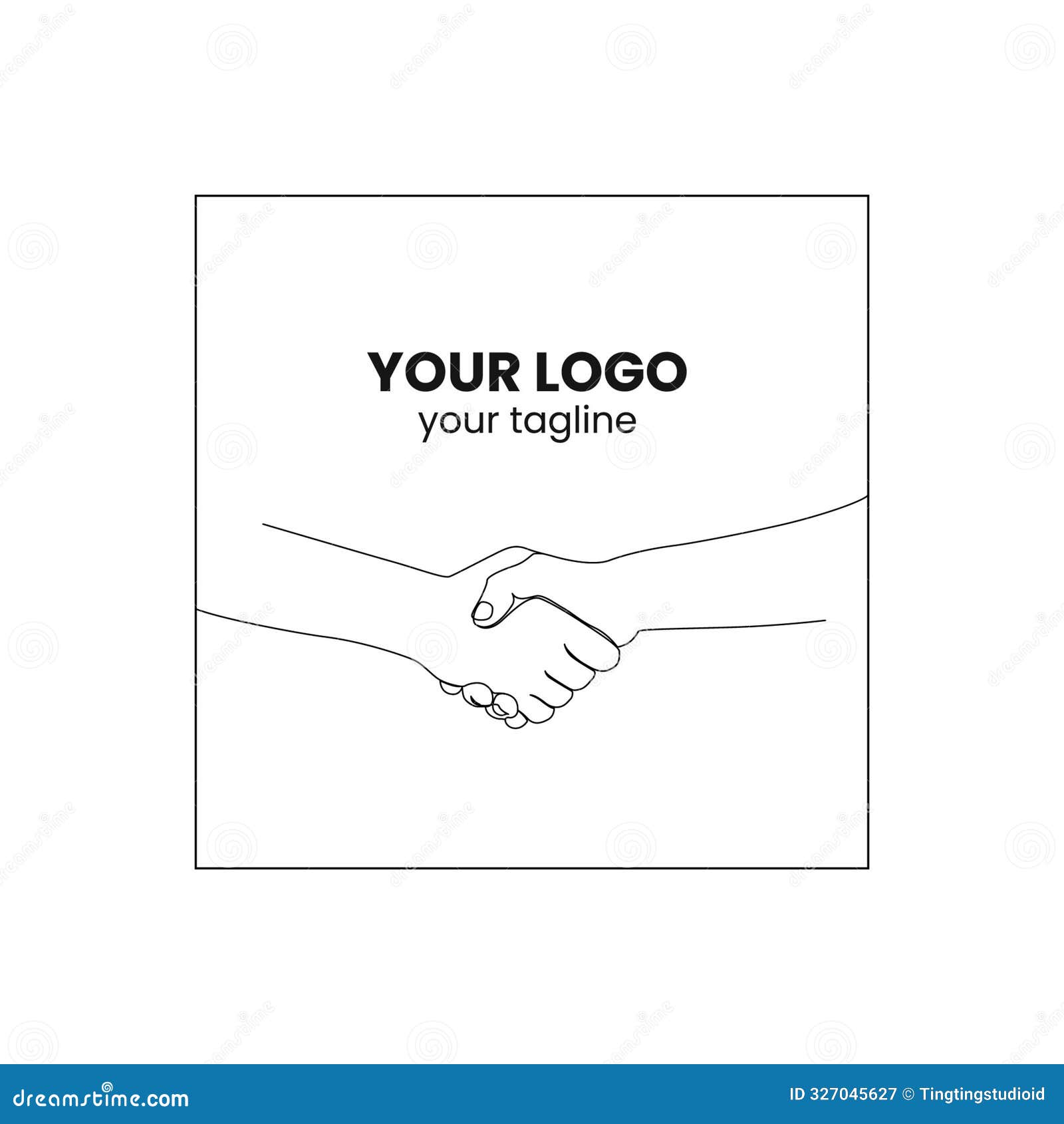 Continuous Line Shake Hand Logo Design Stock Illustration ...