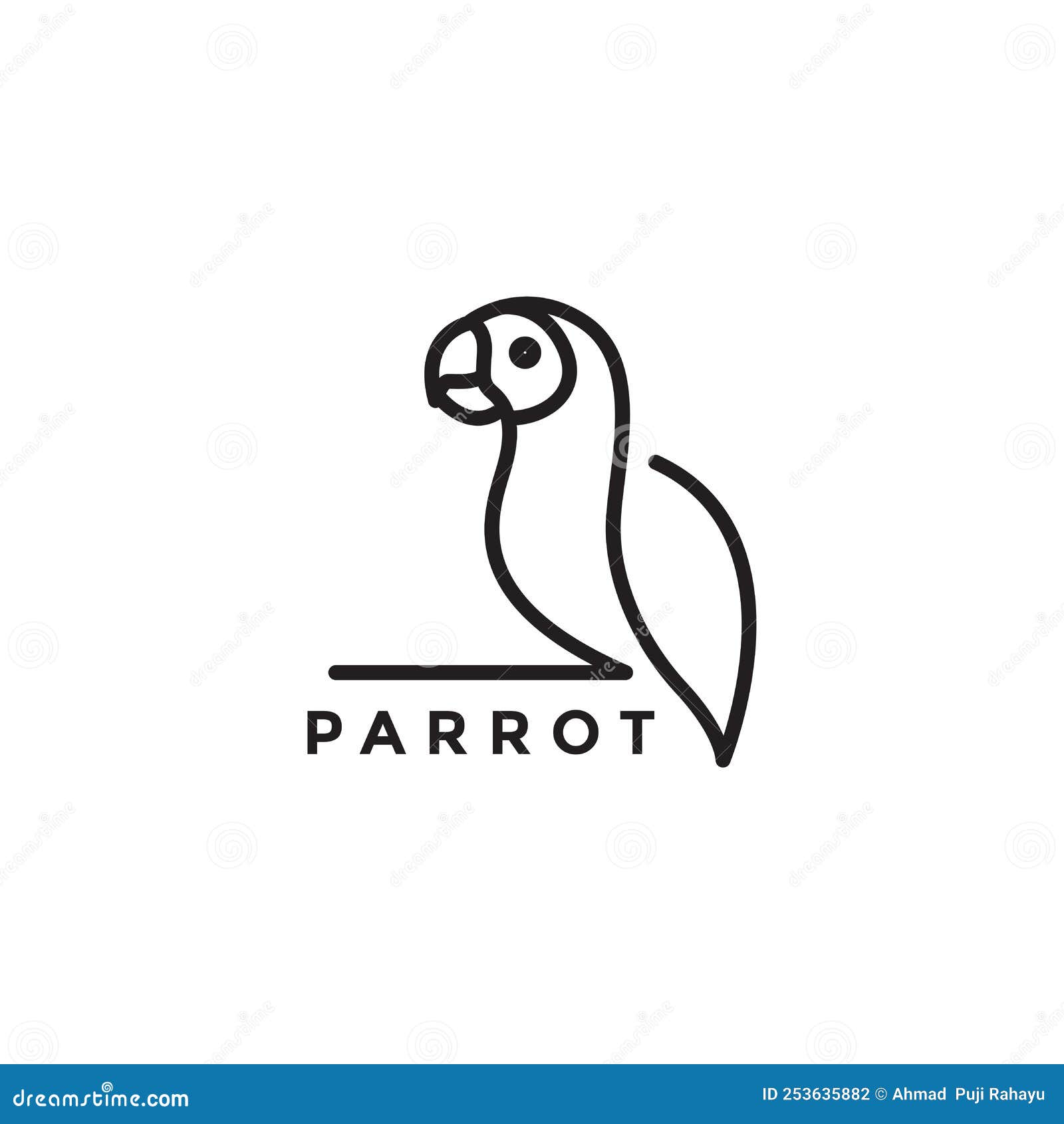 Continuous Line Simple Parrot Logo Stock Vector - Illustration of ...