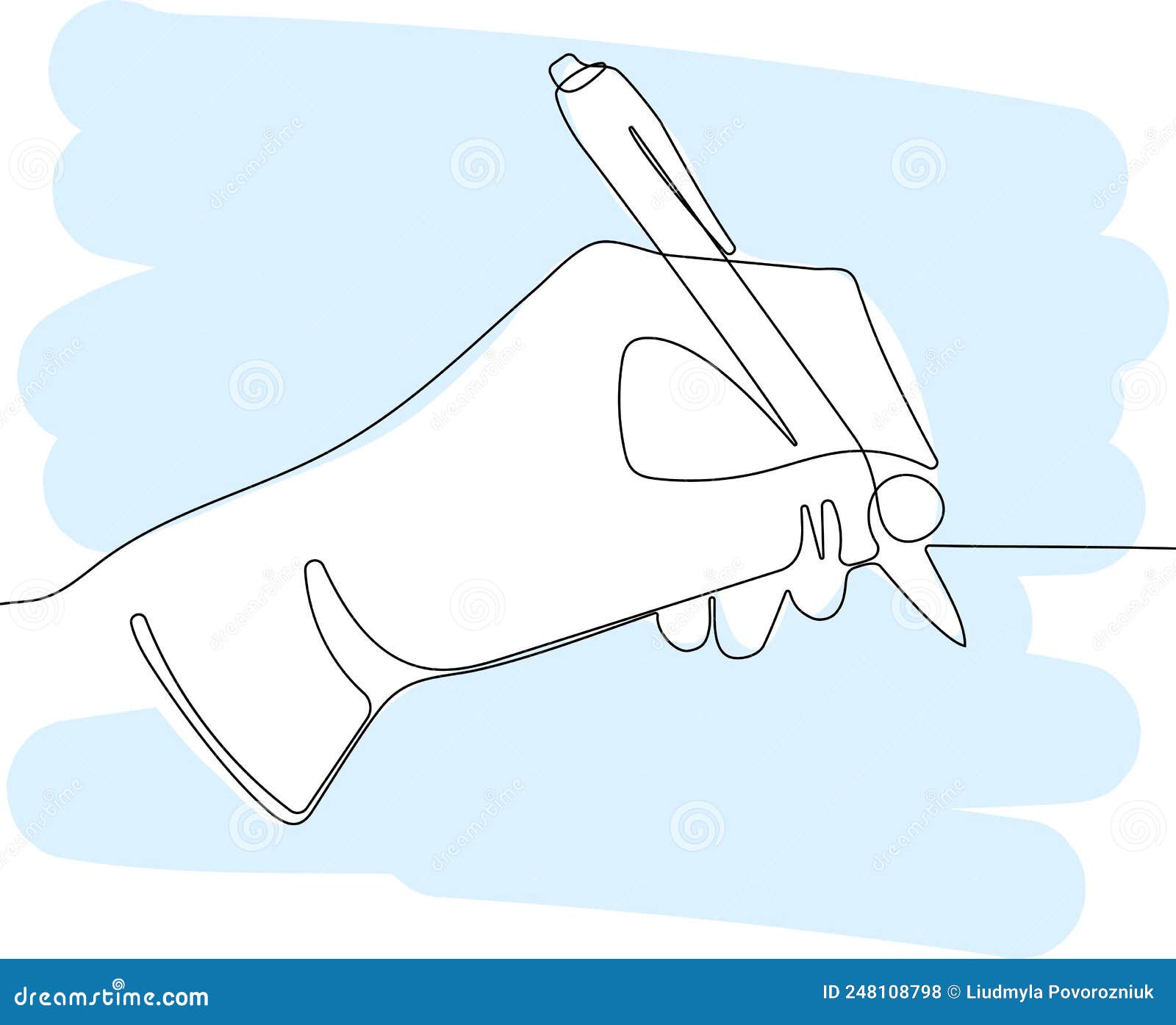 Hand with Pen Signing Contracts Documents Stock Vector - Illustration ...