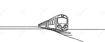 Continuous Line Vector Illustration of a Railway Track. One Line Train ...