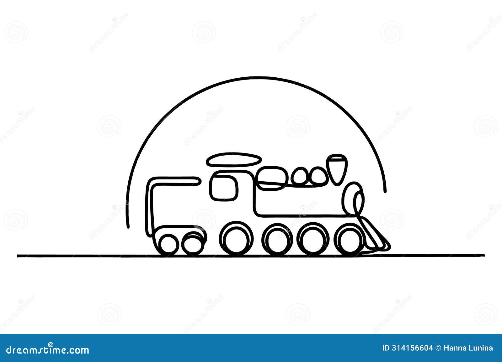 Continuous Line Vector Illustration of a Railway Track. One Line Train ...