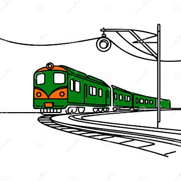 Continuous Line Vector Illustration of a Railway Track. One Line Train ...
