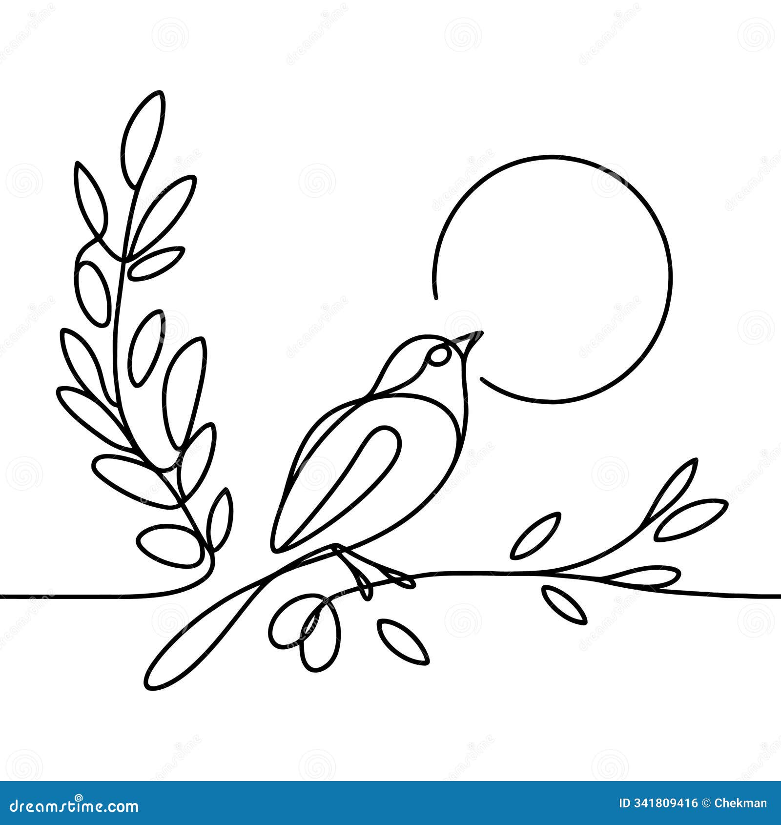 Continuous Linear Drawing of Bird. One Line Drawing Bird. Bird in One ...