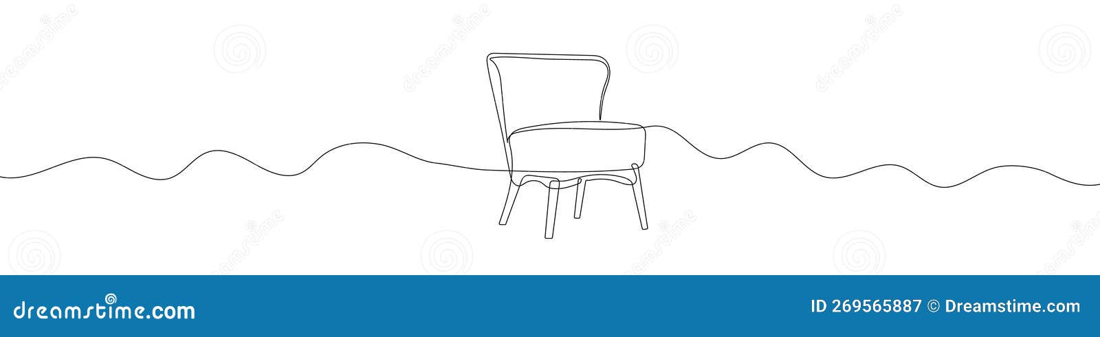 Continuous Linear Drawing of Chair. Single Line Drawing of Chair Stock ...