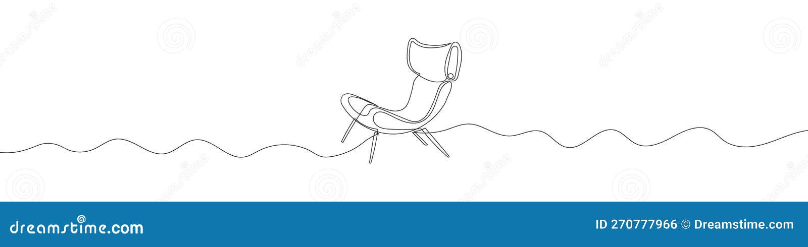Continuous Linear Drawing Of Chair. Single Line Drawing Of Chair ...