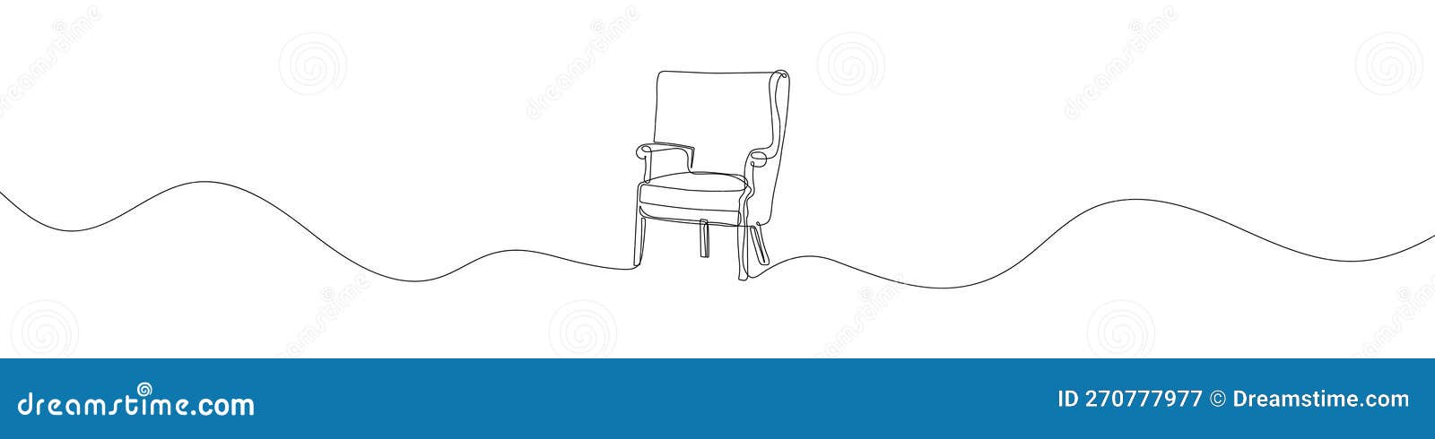Continuous Linear Drawing of Chair. Single Line Drawing of Chair Stock ...