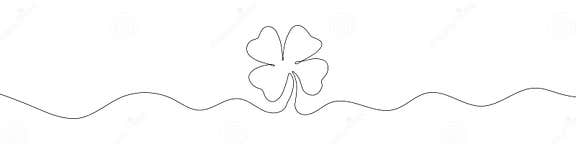 Continuous Linear Drawing of Clover Leaves. One Line Drawing Background ...