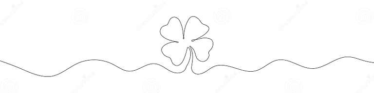 Continuous Linear Drawing of Clover Leaves. One Line Drawing Background ...