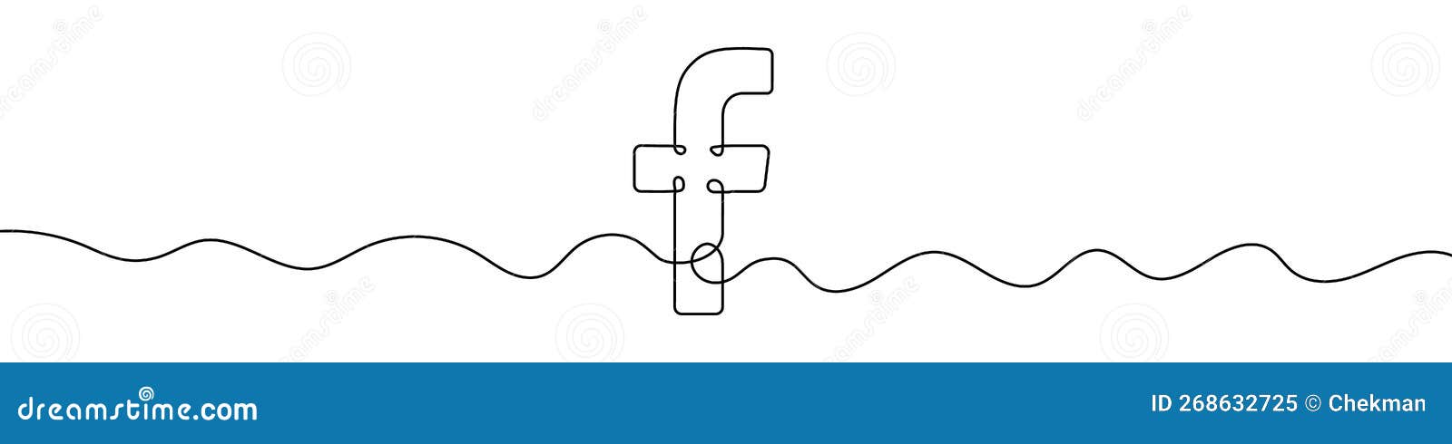 Continuous Linear Drawing of Letter F. Single Line Drawing of Letter F ...