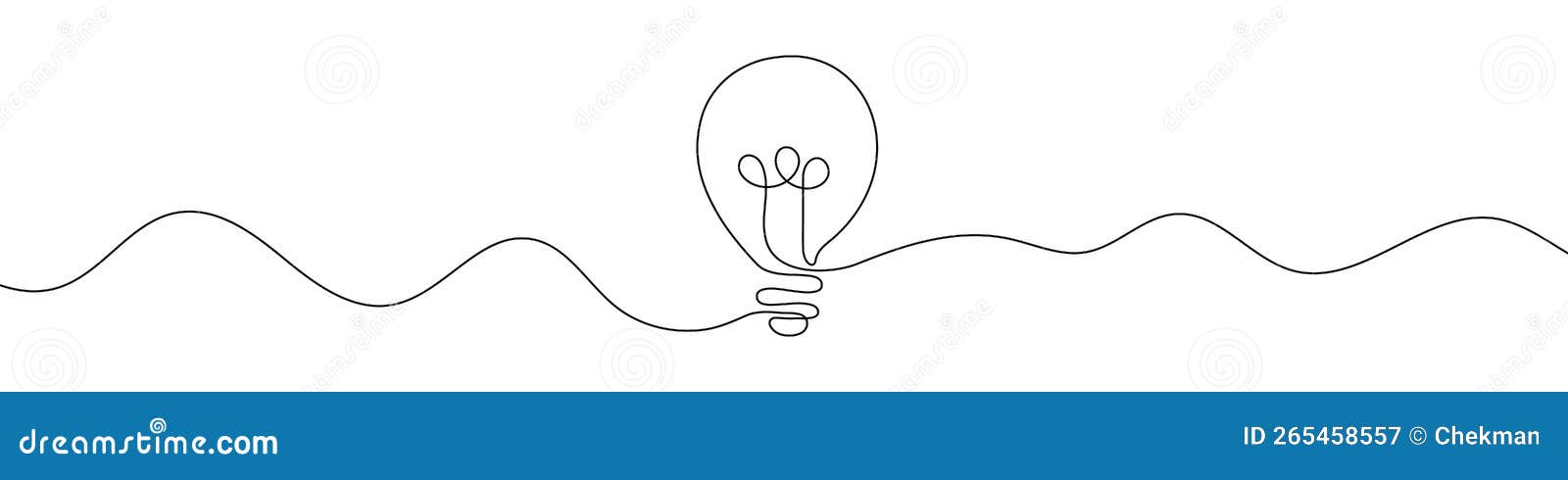Continuous Linear Drawing of Light Bulb Icon. One Line Drawing ...