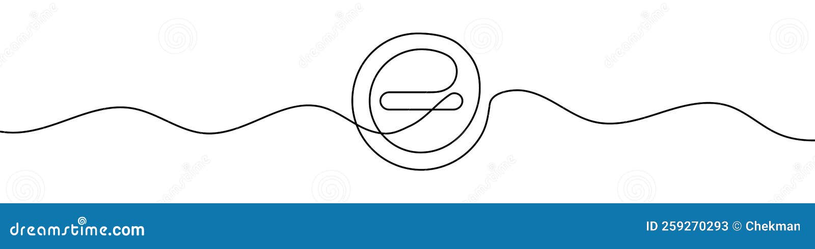 Continuous Linear Drawing of Minus Sign. Minus Sign Stock Vector ...
