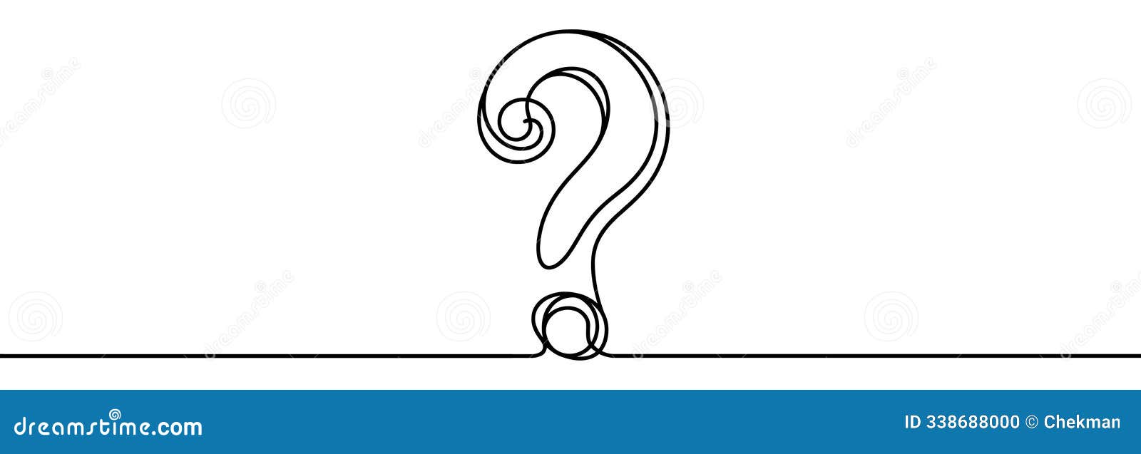 Continuous Linear Drawing of Question Mark. Question Mark in One Line ...
