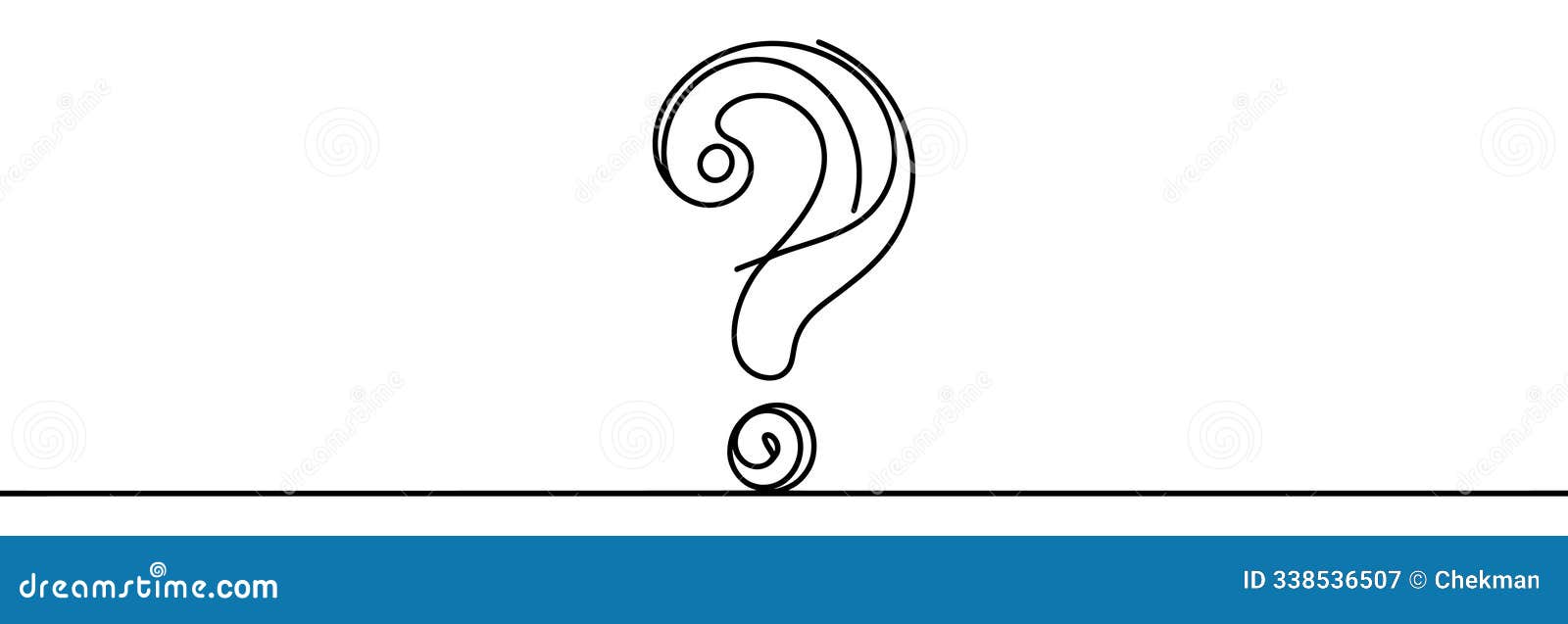 Continuous Linear Drawing of Question Mark. Question Mark in One Line ...
