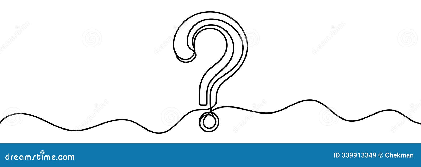 Continuous Linear Drawing of Question Mark. Question Mark in One Line ...