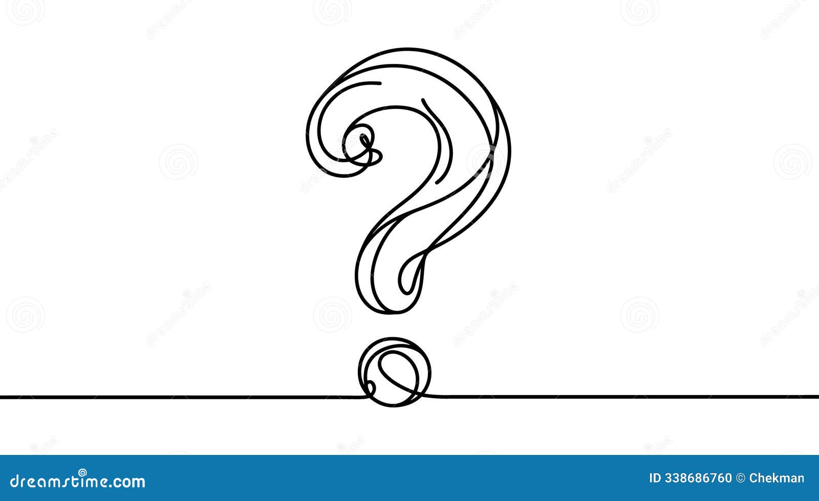 Continuous Linear Drawing of Question Mark. Question Mark in One Line ...